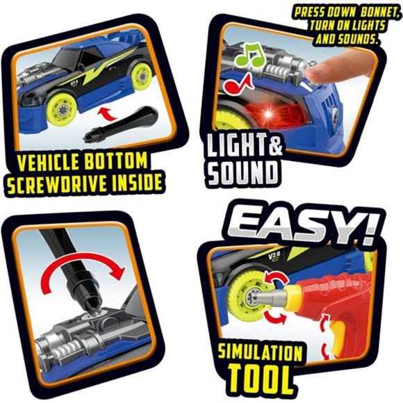 Toys | Pup Go Take Apart Toy Racing Car Realistic Sound Light For Kids ...